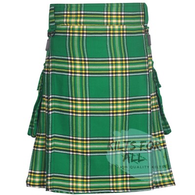 Irish Heritage Tartan Leather Straps Utility Kilts | eBay