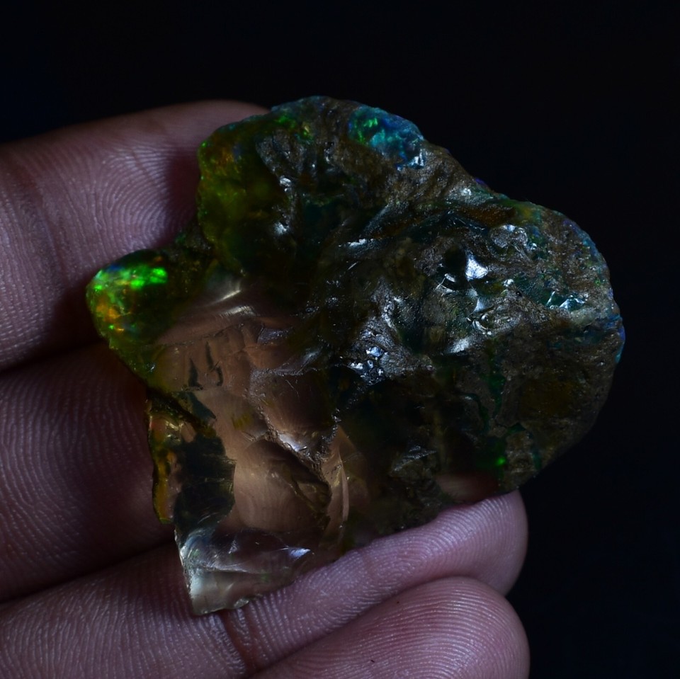 Stunning Natural Ethiopian Opal Raw, Green Fire Big Opal Rough 100.80 ...