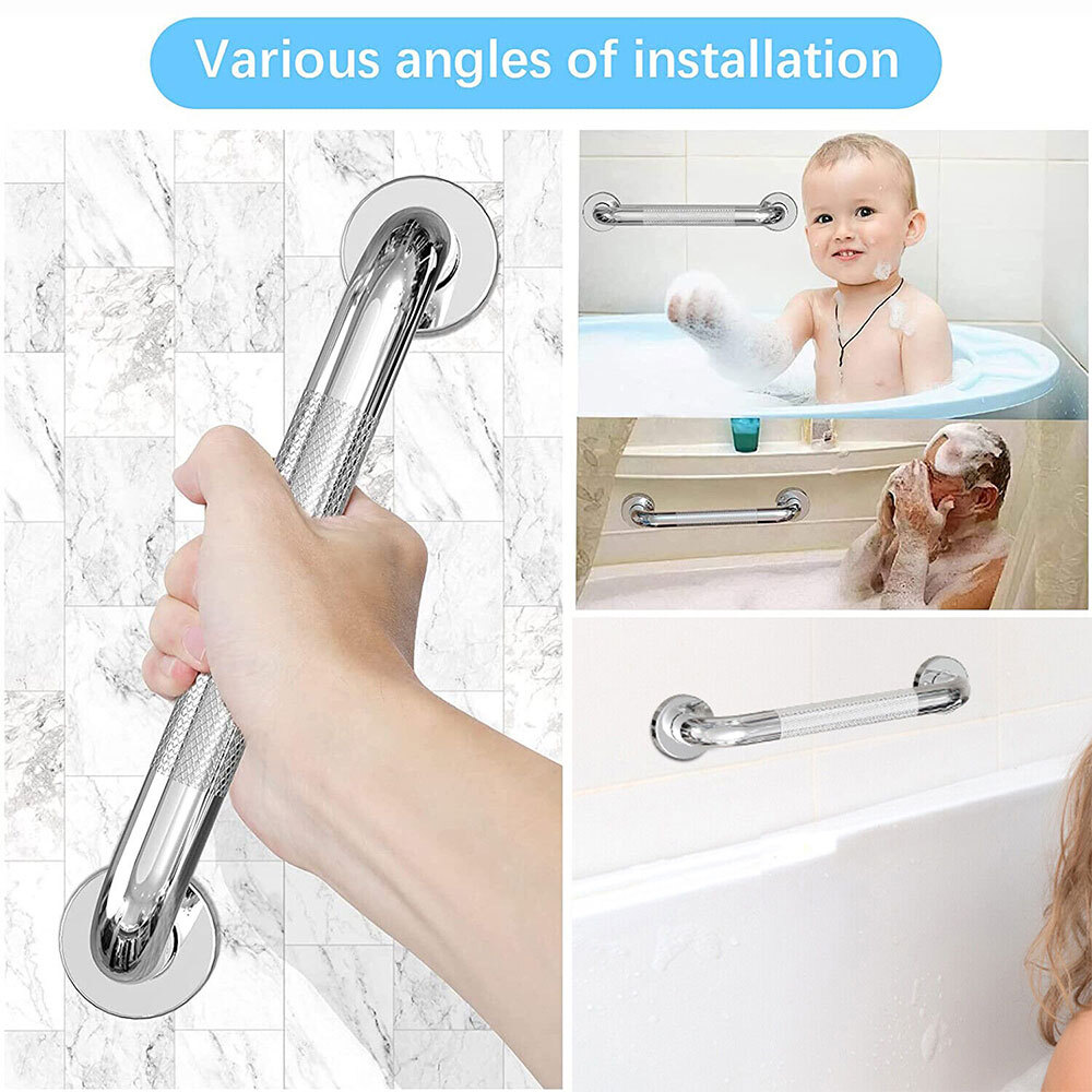 2X Safety Grab Bar Bathroom Support Handle Steel Bath Shower Toilet ...
