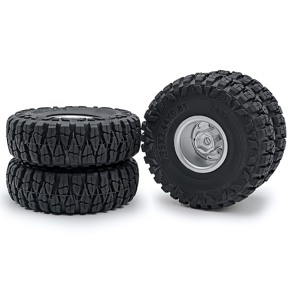 1.0" Front/Rear Dually Wheel Rim/ Tire Imitation Tractor for 1/24 RC ...