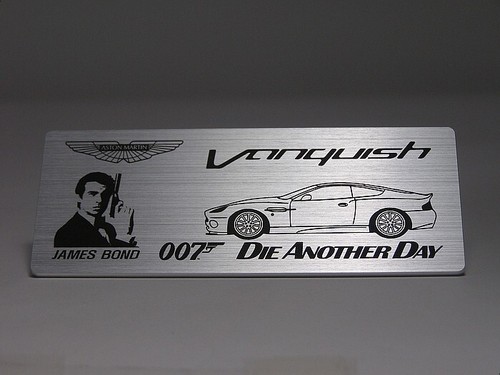 Aston Martin Vanquish 007 James Bond Metal Name Plate Plaque for 1/12 ...