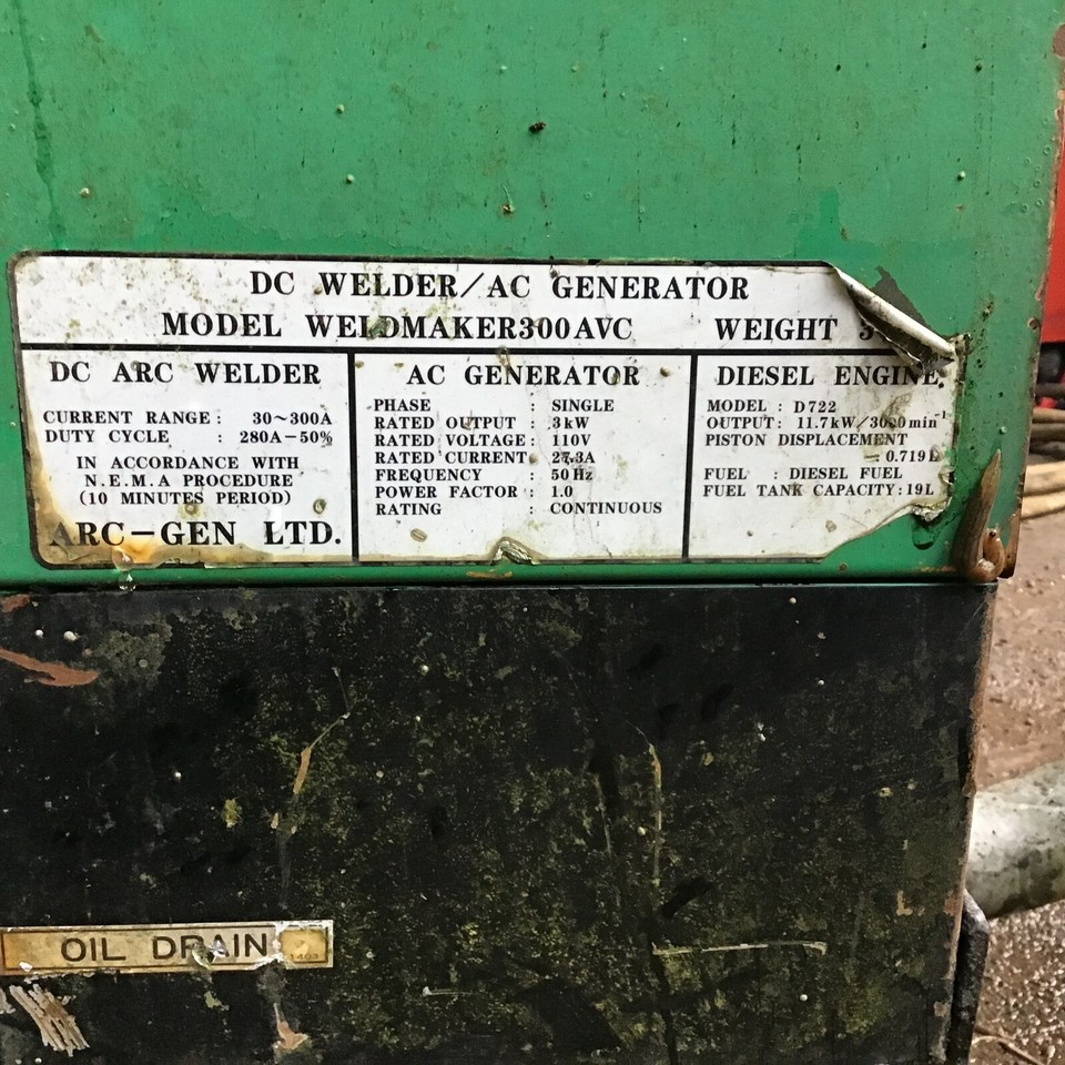 Arcgen / Arc gen Single Axle Diesel Welder/Generator Kubota D722 Engine ...