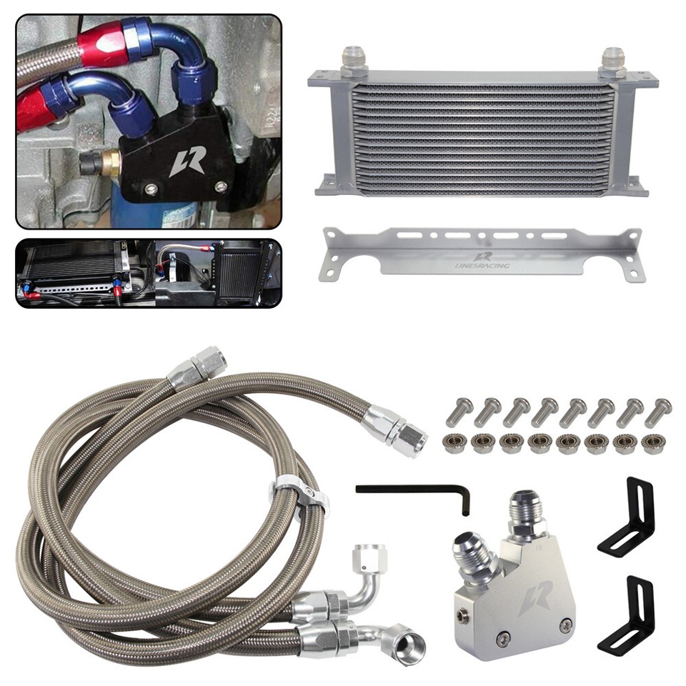 16 Row Engine Oil Cooler Kit For LS1 LS2 LS3 LS6 LS7 4.8L 6.0L 6.2L GM ...