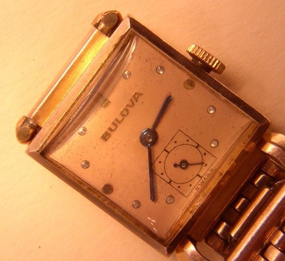Bulova Conrad, 17J 8AH Man's 1949 14K Rose Gold Filled Drivers Watch ...