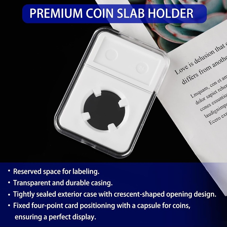 10 PCS 19 mm Coin Slab Protectors – Fits US Penny 1¢ – Clear Display ...