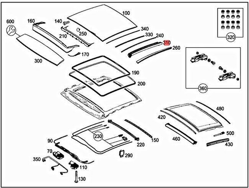 Genuine MERCEDES BBDC X156 Sunroof components 1567800075 | eBay