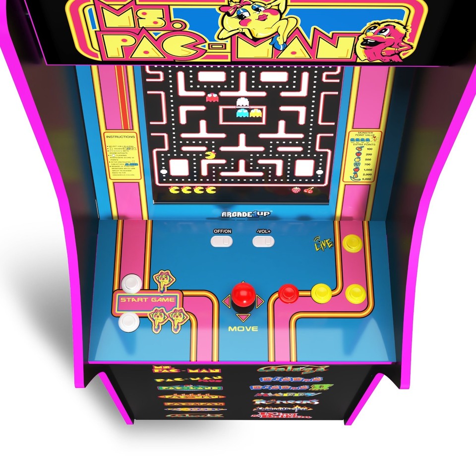 Arcade1Up Ms.PAC-MAN Full-Size Retro Arcade Game–Compact Cabinet Design ...