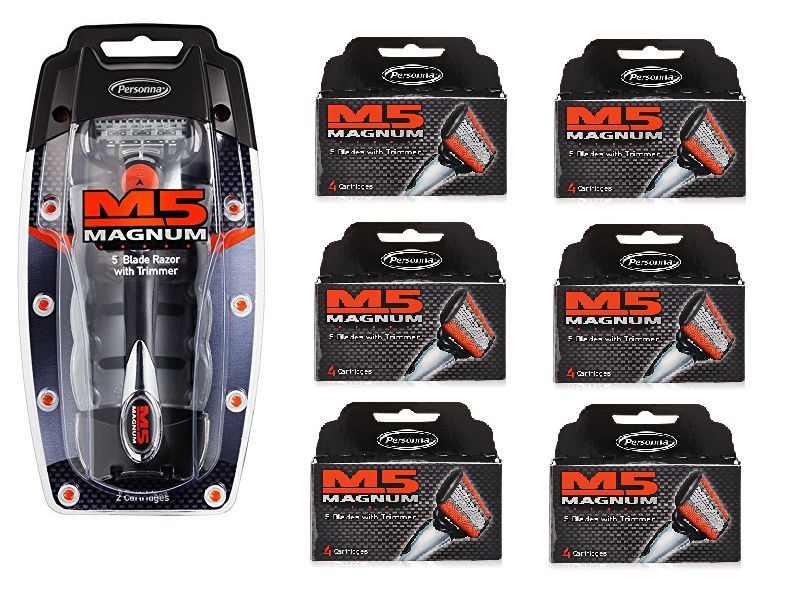 Personna M5 Magnum System Handle with Tray and 26 Refill Cartridges | eBay
