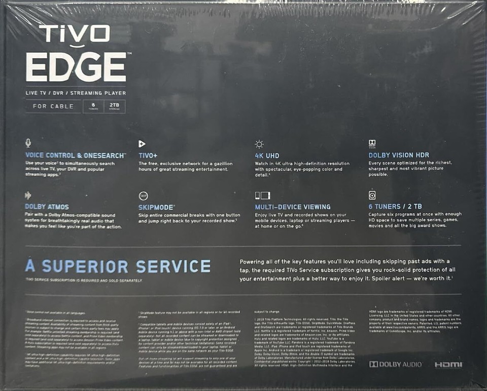 TiVo - EDGE For Cable 2TB DVR & Streaming Player - Black | eBay