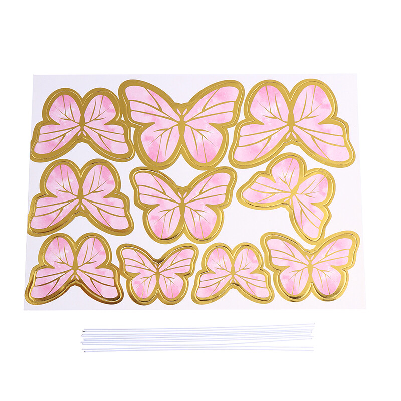 20pcs Stamping Butterfly Cake Topper Princess Girl Wedding Birthday ...
