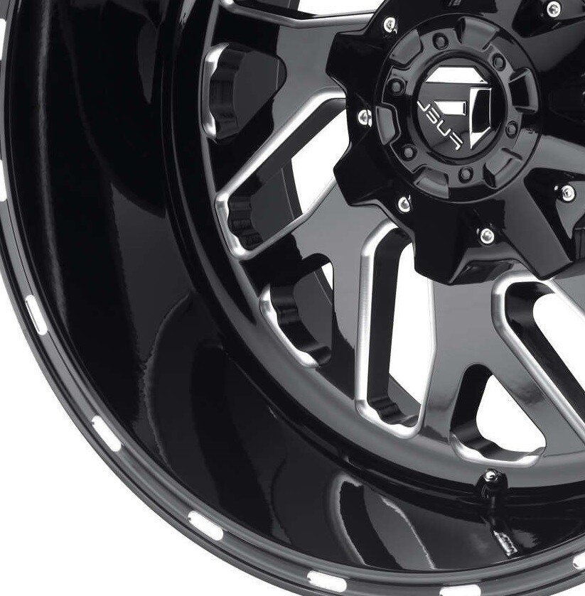 22X10 FUEL TRITON GLOSS BLACK MILLED WHEELS RIMS F-150 TIS TITAN ...