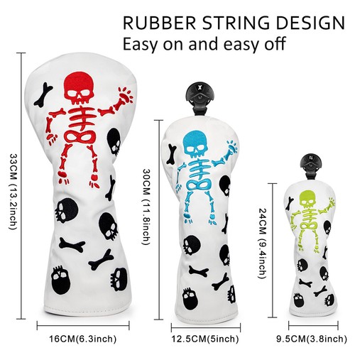 Newly Skull Skeleton Golf Headcover for Driver Fairway Wood Hybrid Iron ...