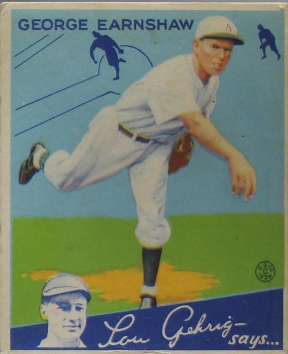1934 Goudey Big League Chewing Gum - R320 George Earnshaw #41 (RC) for ...