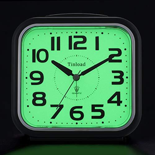 5.5" Night Light Analog Alarm Clock Silent Non Ticking Gentle Wake Beep ...