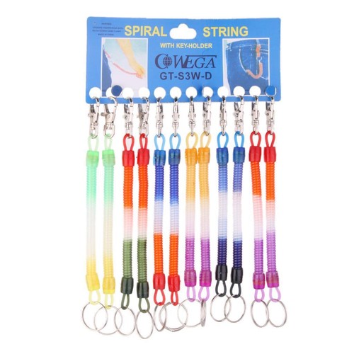 12x Spiral Keychain Key Chain Elastic Holder | eBay Australia