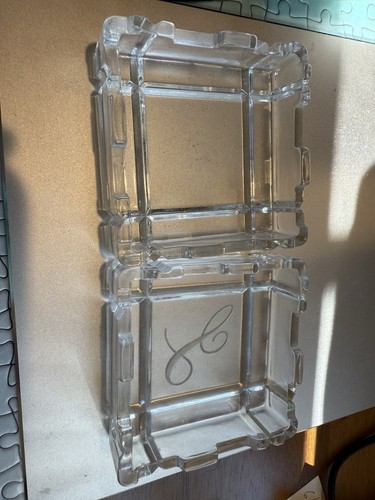 Vintage Crystal Trinket Box Engraved L 3x3 Square | eBay