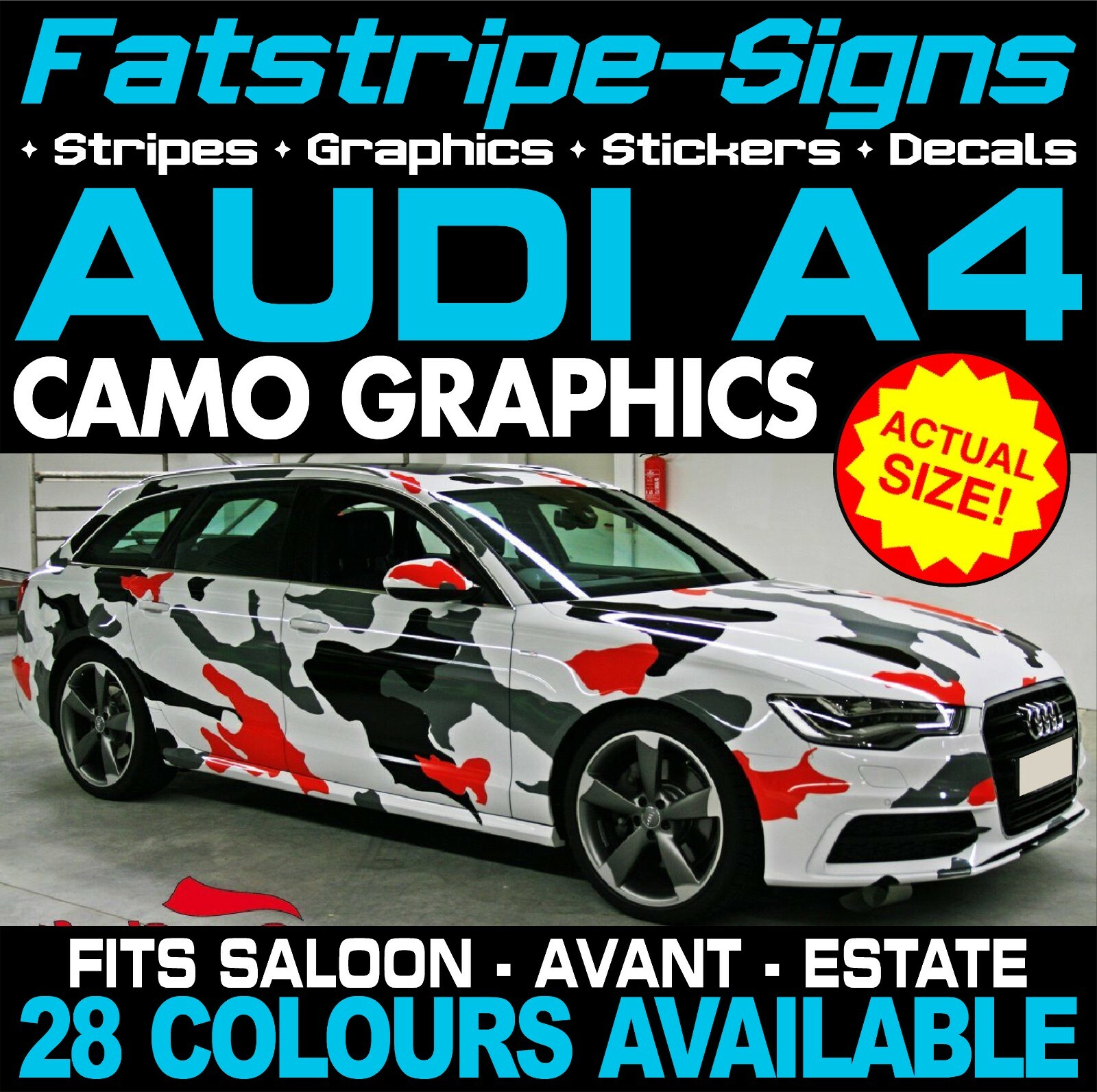 to fit AUDI A4 CAMO GRAPHICS STRIPES STICKERS DECALS VINYL ESTATE ...