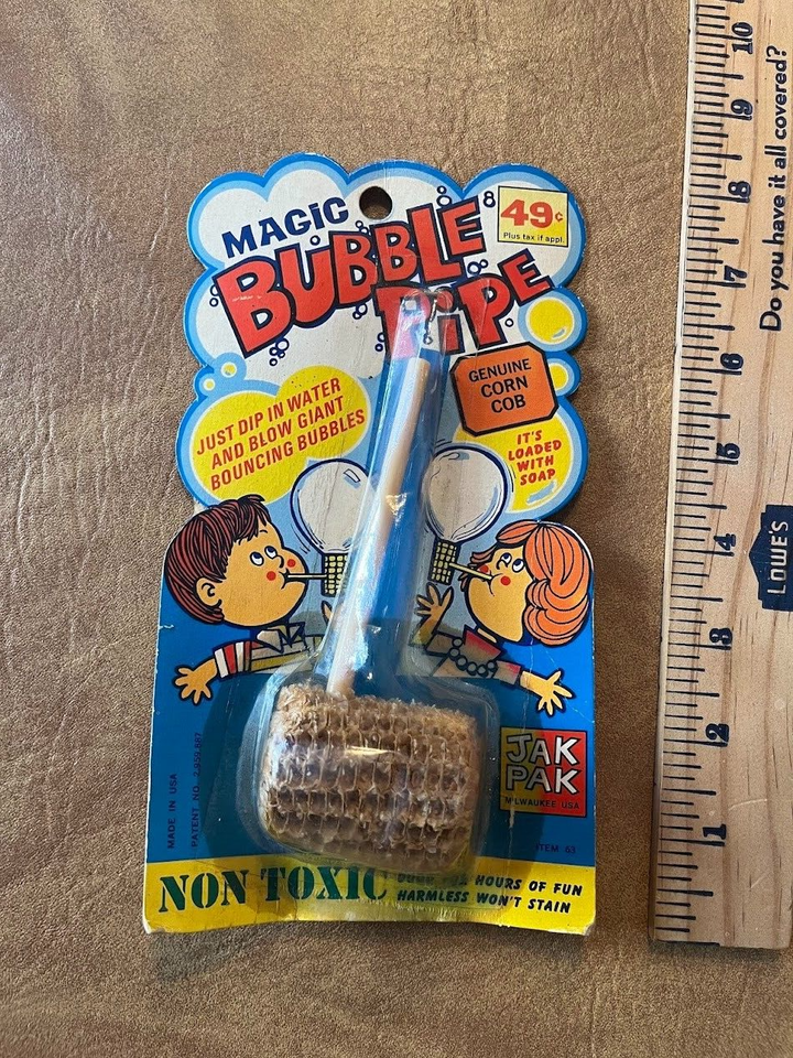 Vintage Jak Pak Magic Bubble Blowing Corn Cob Pipe in Original ...
