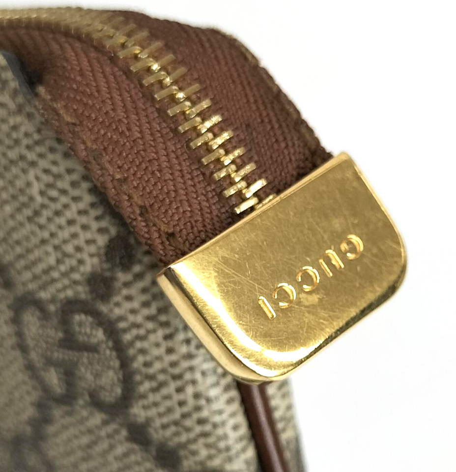 GUCCI Coin Purse Case Key Holder Brown Beige GG Supreme Leather 447964 ...