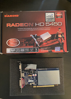 DIAMOND RADEON HD 5450 (5450PE31G) PCI EXPRESS 512MB GDDR3-NOT TESTED ...