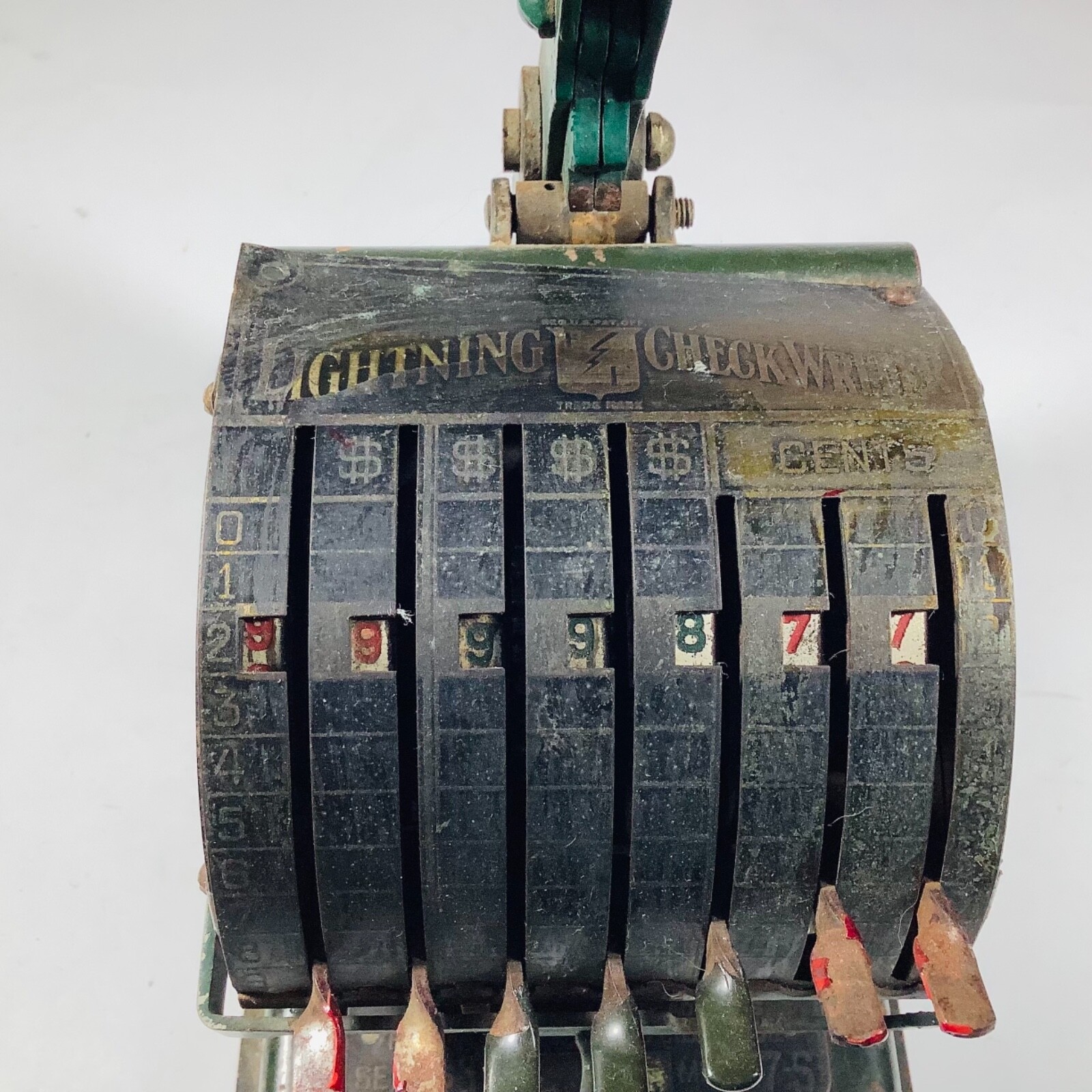 Vintage Hedman Mfg. Co. Lightning Check Writer Antique Office Decor ...