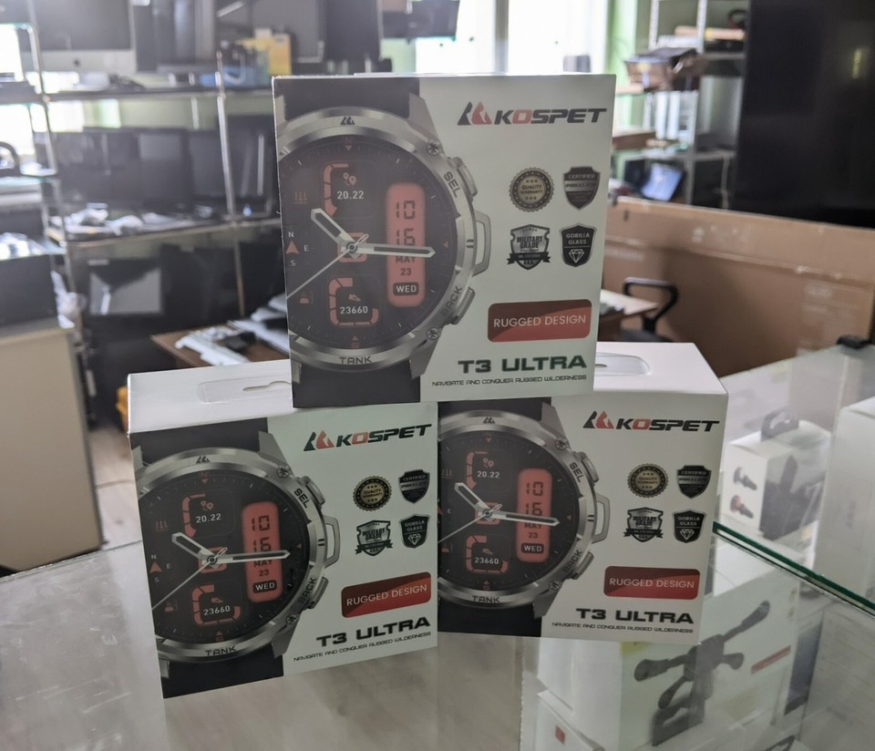 KOSPET TANK T3 Ultra GPS Silver Smart Watch 470mAh 50M Waterproof ...