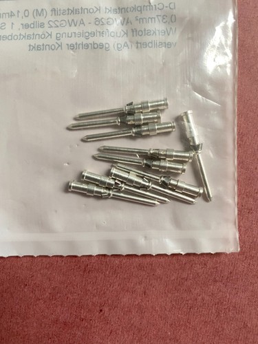 10 Harting D-Crimpkontakt Kontaktstift (M) 0,14mm² - 0,37mm² silber ...