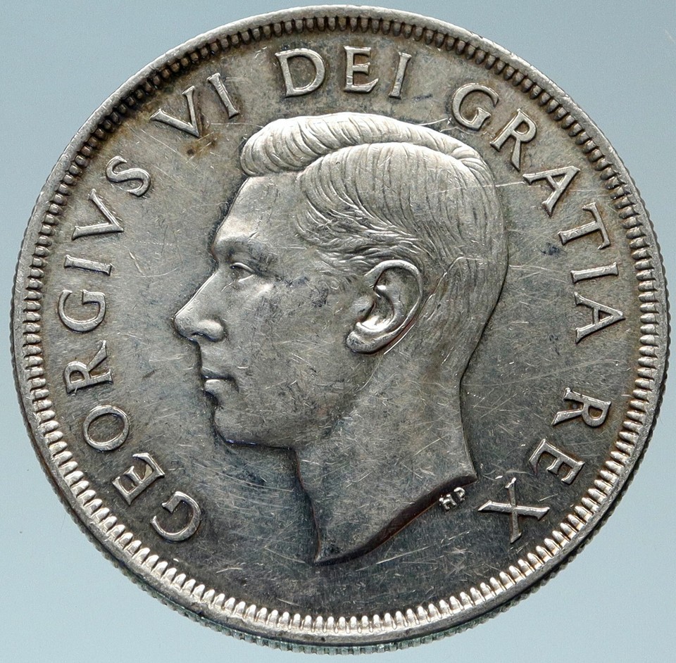 1949 CANADA UK King George VI SHIP Newfoundland OLD Silver Dollar Coin ...