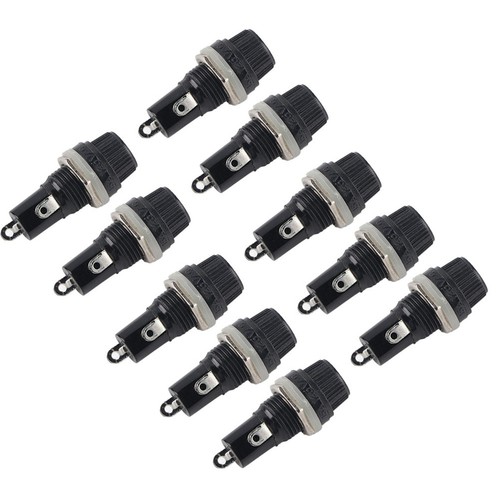 10pcs Panel Mount Screw Cap Fuse Holder Case For Radio Glass Tube Fuses ...