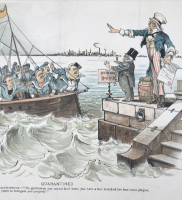 1890s Judge Magazine Political Quarantine Free Trade Plague Satire ...