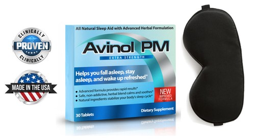 Avinol PM Extra Strength + DE Sleep Mask Bundle|Melatonin 5mg| All ...