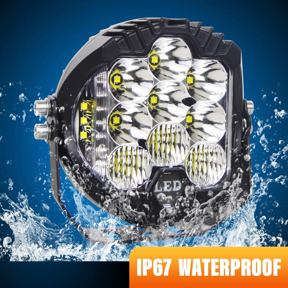 3/5/7" Round LED Work Light Spot Flood Pods SUV Driving Truck Off Road ...