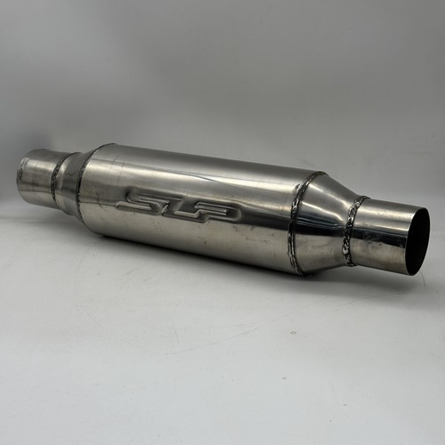 SLP Universal Stainless Steel Round Bullet Silver Exhaust Resonator ...