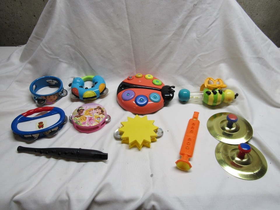 Lot of Kids 10 Musical Instruments Band Class Preschool With Container ...