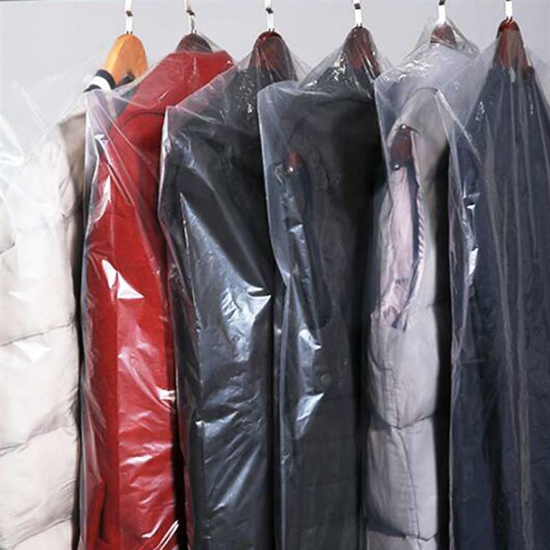 50X Clothes Dust Cover Disposable Wardrobe Hanging Garment Bags ...