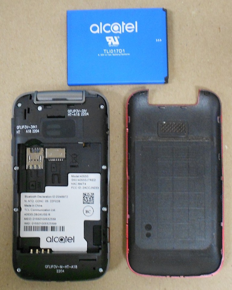 Alcatel Lively Jitterbug 4053S Red Flip Phone Tested Working 0812-12M ...