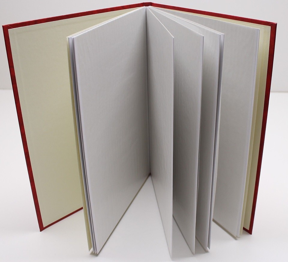 RED 16 Page Hardcover Stamp Stock Book, WHITE Pages, Double Glassine, 9 ...