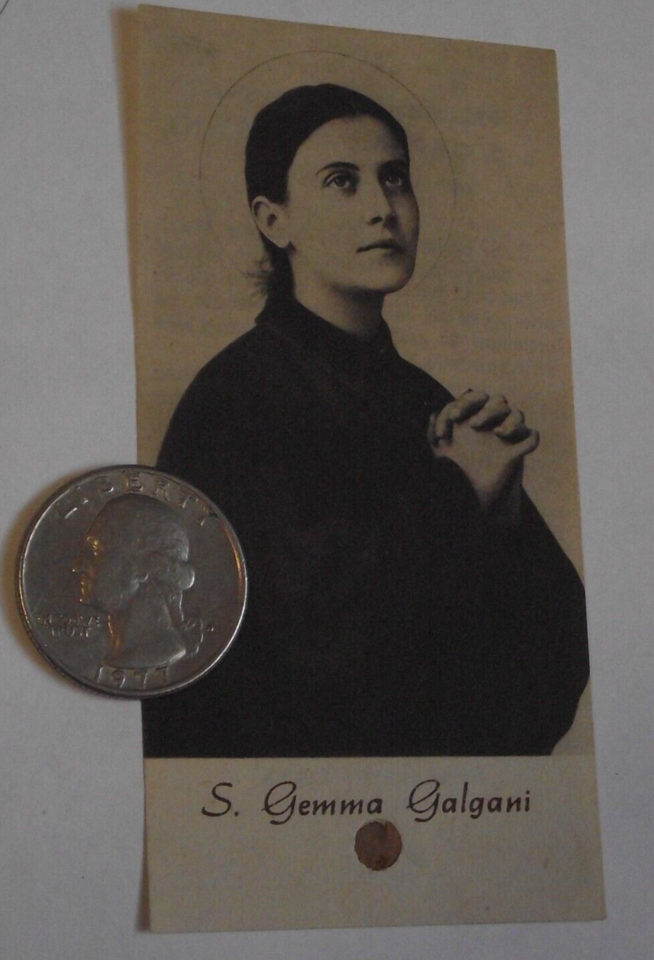 Mystic Stigmata Saint Gemma Galgani relic prayer card patron against ...
