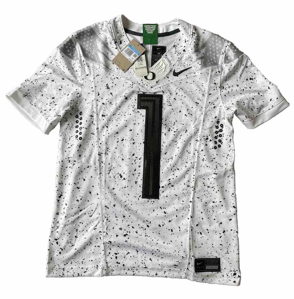 Nike Oregon Ducks Football Eggshell White Jersey #1 Men’s Size: Medium ...