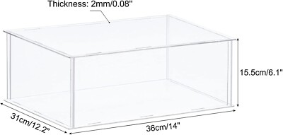 Acrylic Display Case Plastic Box Clear Assemble Dustproof Showcase ...