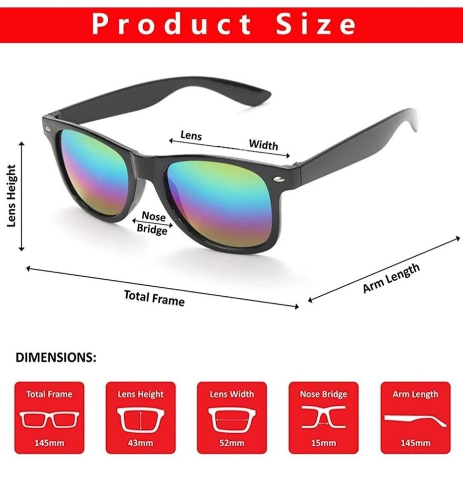 Green Mirrored Sunglasses Retro Style UV400 Lens Unisex Festival Beach ...