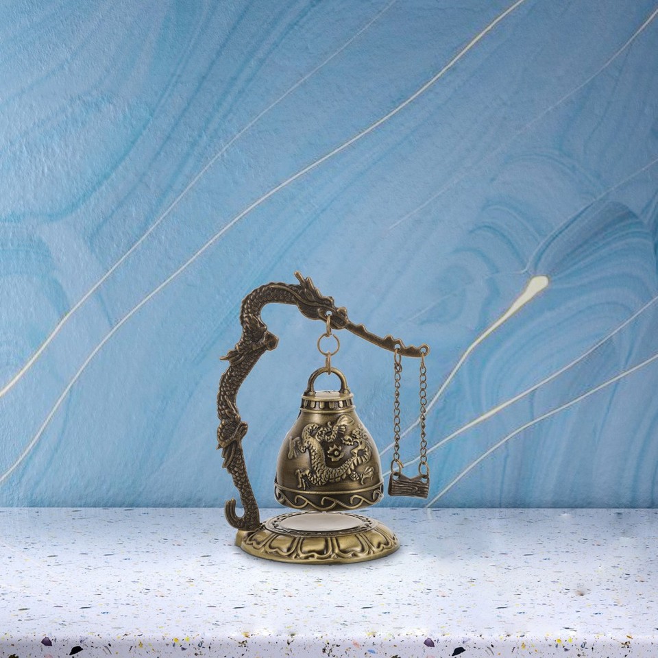 Tabletop Alloy Chime Decor Carved Dragon Chime Craft Metal Vintage ...