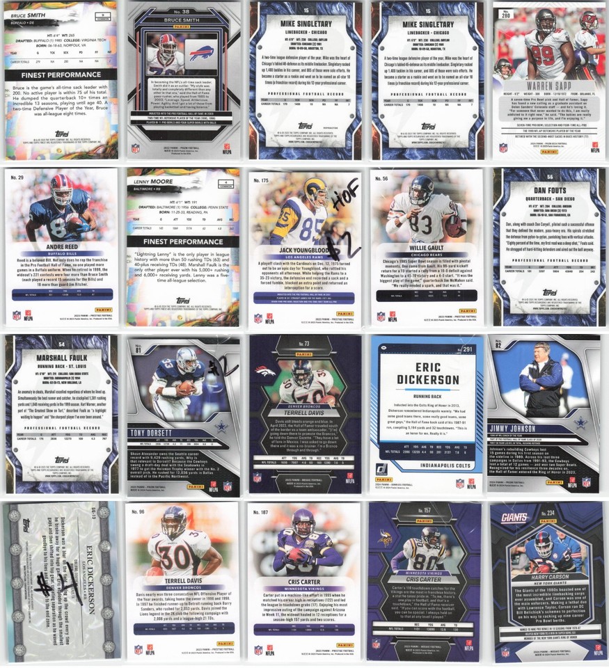 (100) NFL HOF and Legends Lot Football Cards Collection | eBay