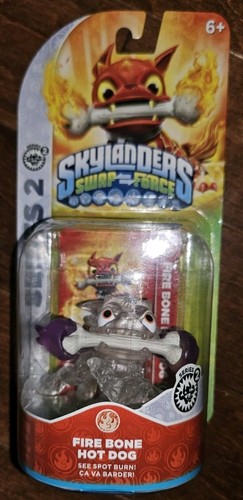 Skylanders Crystal Clear Fire Bone Hot Dog PURPLE Chase Variant Swap ...