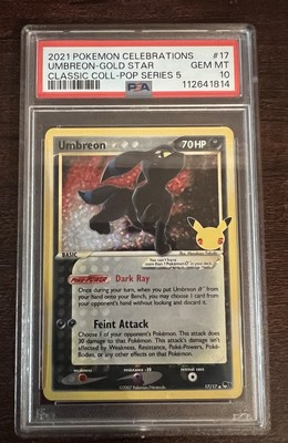 2021 Umbreon Gold Star Holo 17/17 Celebrations Classic Collection ...