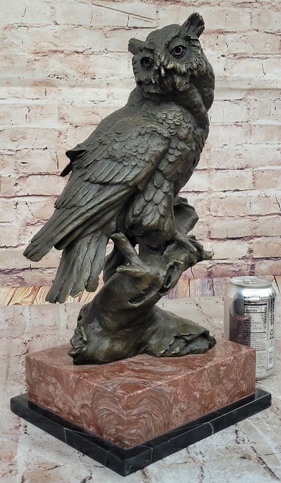 Milo Watchful Owl on Branch – Intricately Detailed Bronze Sculpture ...