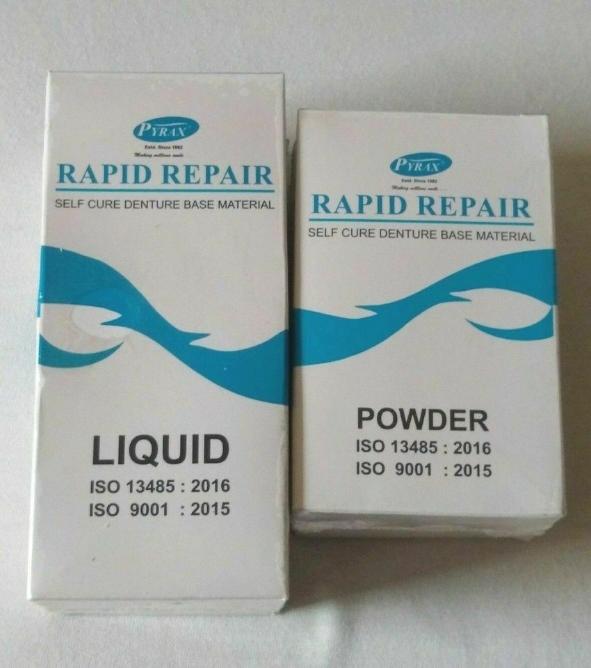 Dental Rapid Repair Self Cure Liquid 100ml & Powder 100gm (Pink) Same ...