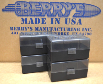 223 /.222 caliber NEW 50 ROUND PLASTIC AMMO BOXES (4-Pack SMOKE / BLACK ...