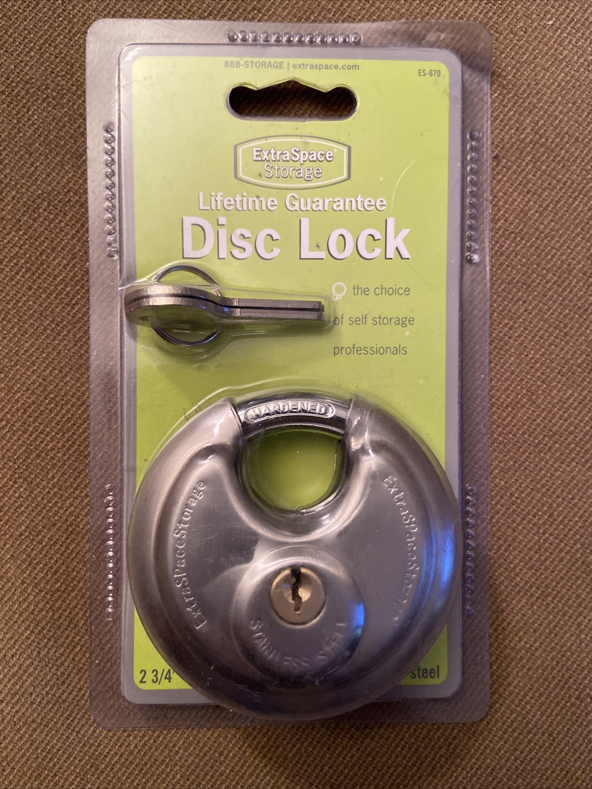 Extra Space Storage Disc Lock Stainless Steel 2-3/4" Dia Replacement ES ...