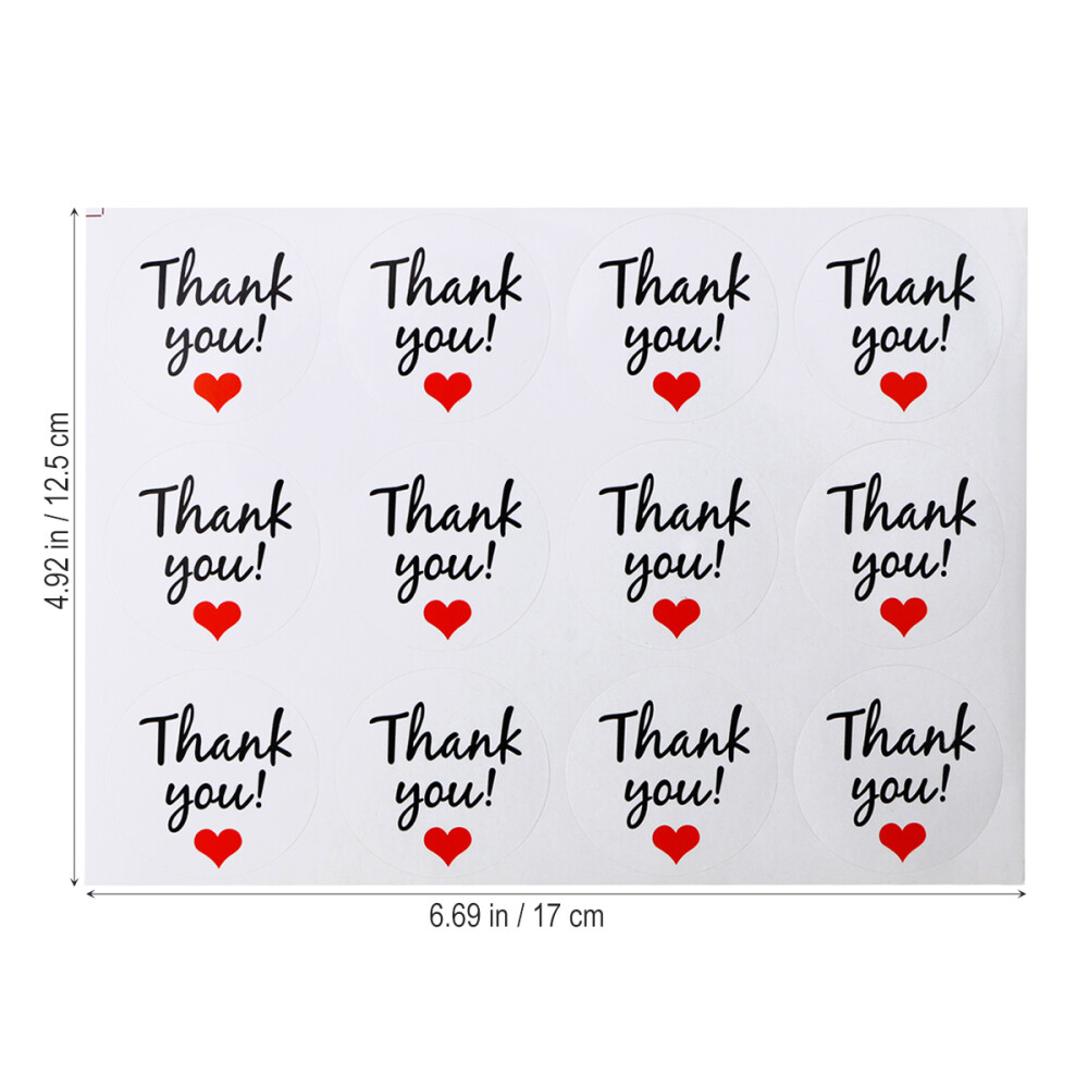 10 Sheets Heart Shaped Thank You Sticker Craft Thank You Label Adhesive